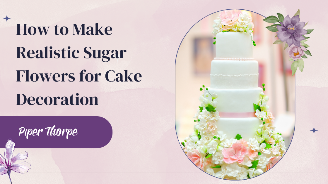 How To Make Realistic Sugar Flowers For Cake Decoration - Piper Thorpe ...